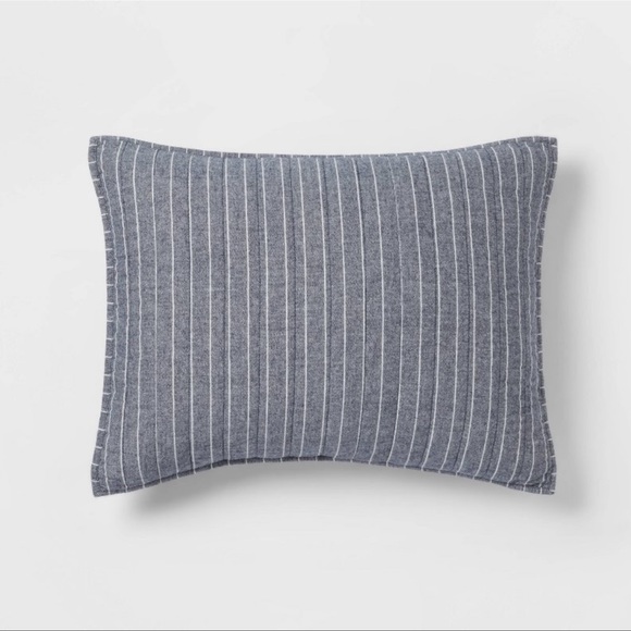 Threshold | Bedding | Standard Navy Flannel Stripe Quilt Sham | Poshmark